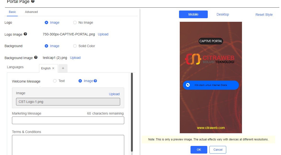 Citraweb.com : Captive Portal Ruijie